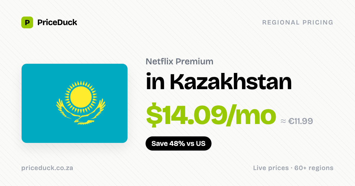 Netflix Premium Price in Kazakhstan 2026: $14/mo — Live Comparison